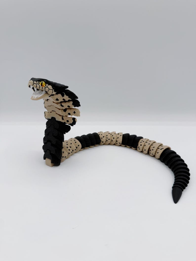 3D Printed Cobra and Baby Snake – Articulated Reptile Toy Set for ...