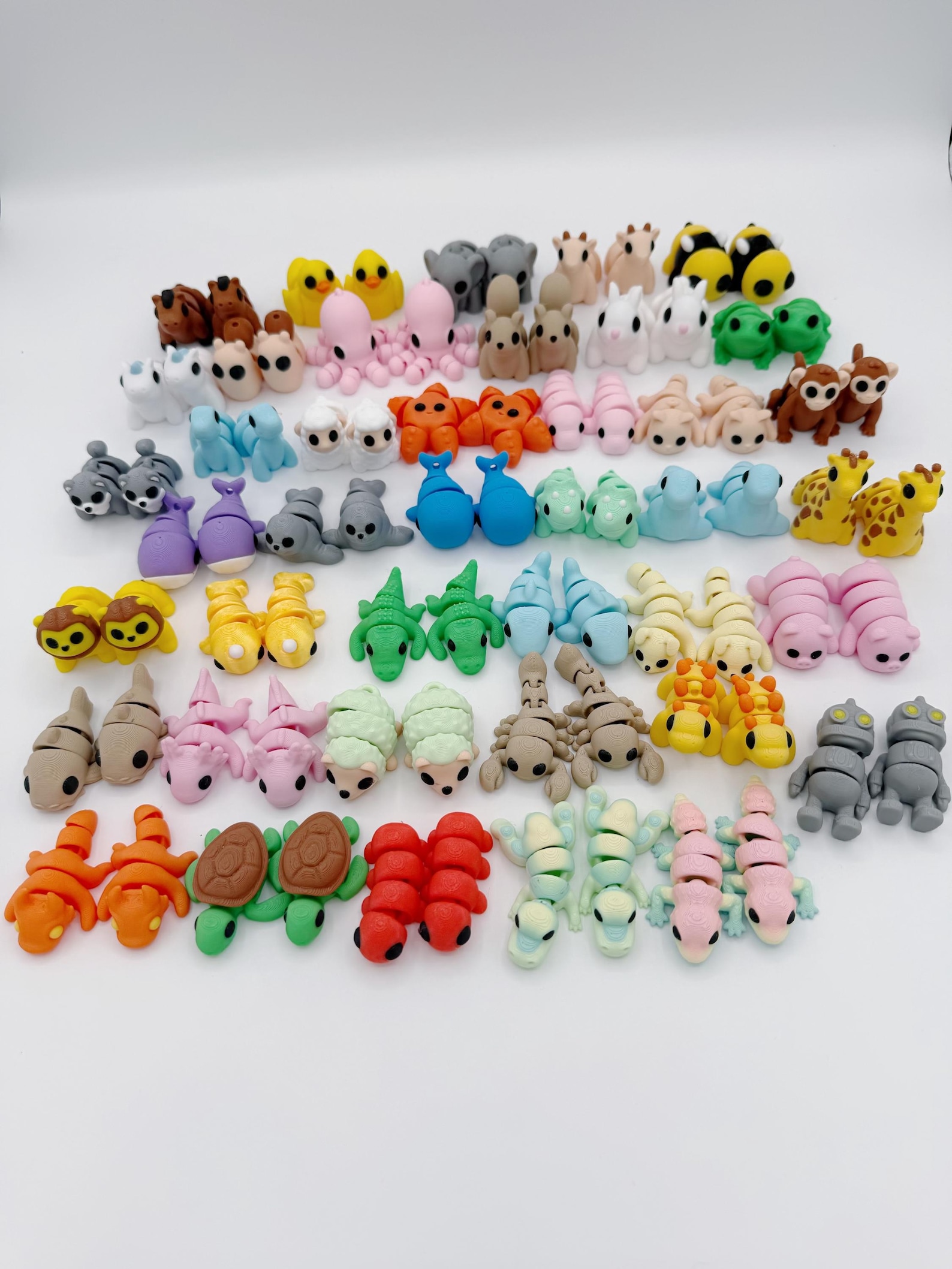 3D Printed Articulated Animal Keychain: Hinged Mini Pet Charm - Etsy