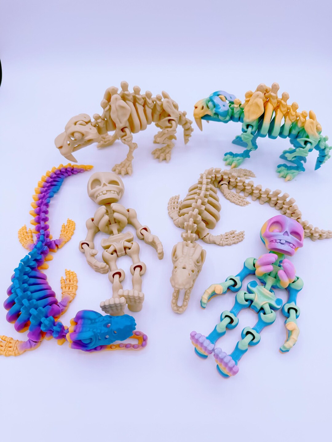3D Printed Articulated Skeleton: Saber-tooth, Mosasaur & Human - Etsy UK