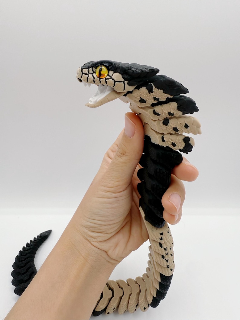 3D Printed Cobra and Baby Snake – Articulated Reptile Toy Set for ...
