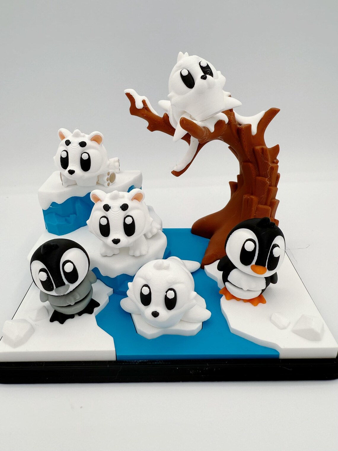 Arctic Friends Playset – 3D Printed Polar Animal Diorama With Penguins ...