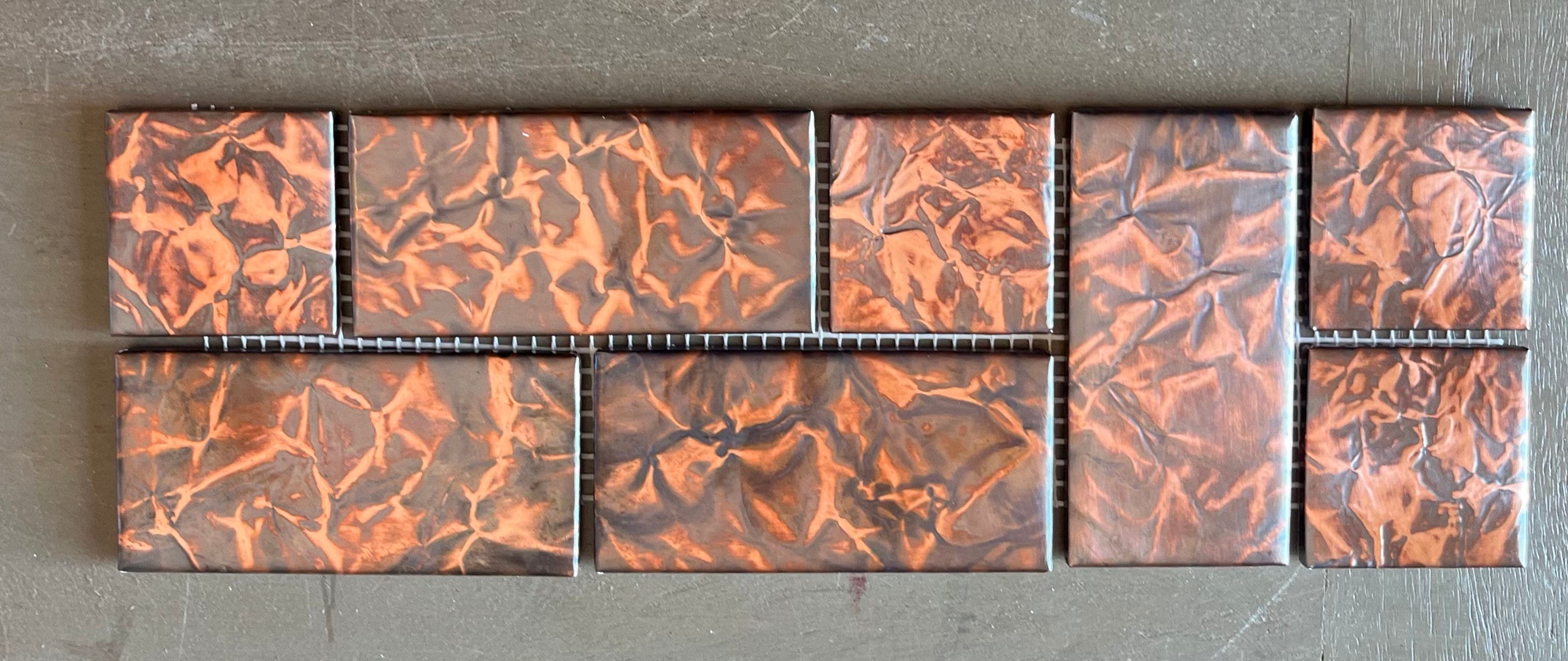 WHISKEY RIVER Copper Tile Accent Liner ~textured~ Natural Dark Oxidized ...