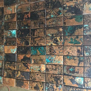 3x6 Genuine Copper Tile With Industrial Vibe for Kitchen Backsplash or ...