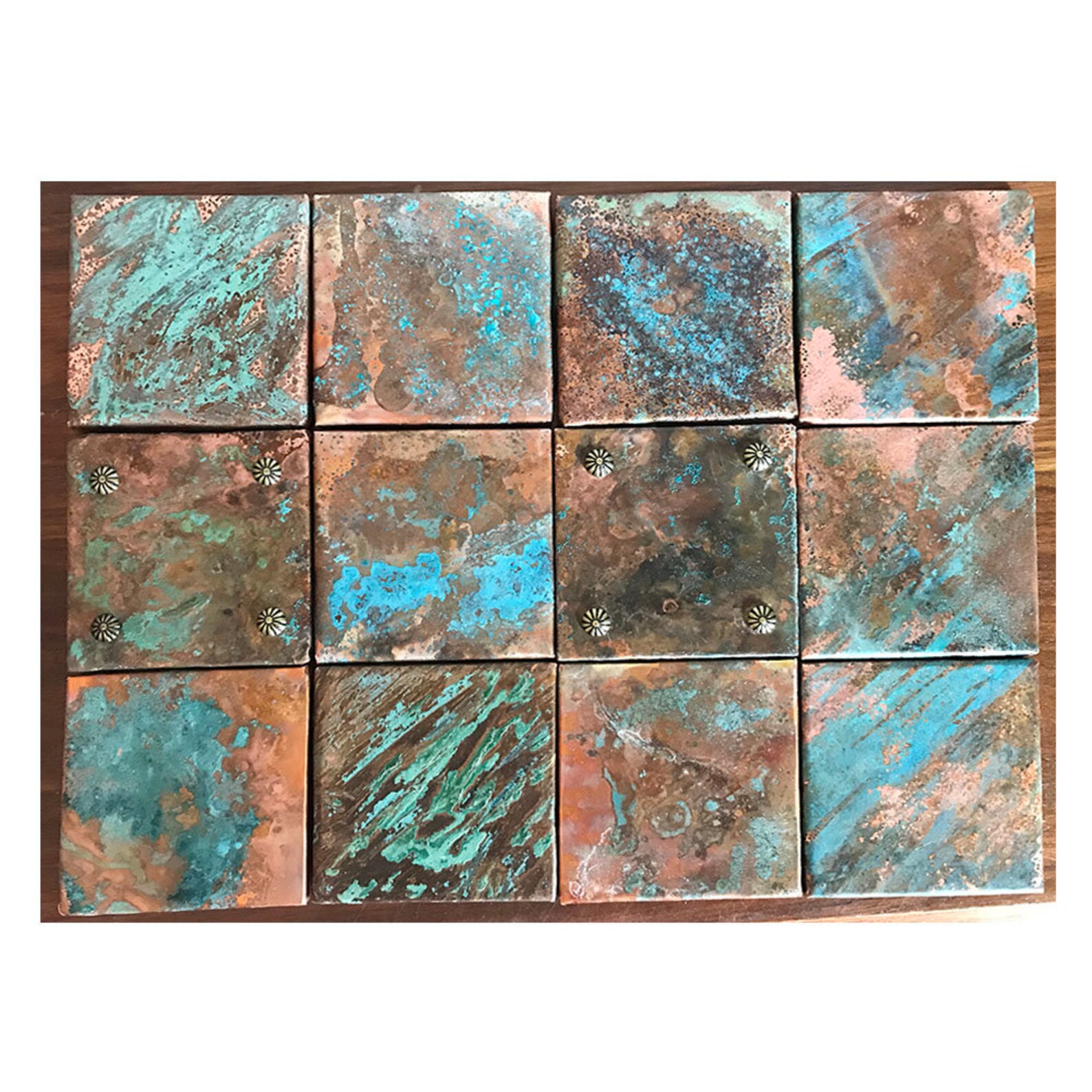 Copper Tile 4x4 Patina & Wax Perfect for Backsplash or | Etsy