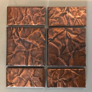 Set of Copper Tiles for Kitchen Backsplash or Shower textured Not ...