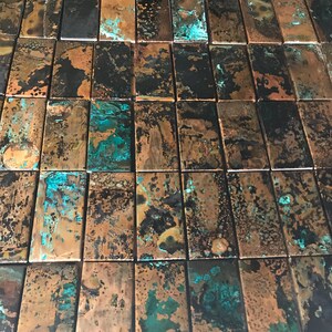 3x6 Genuine Copper Tile With Industrial Vibe for Kitchen Backsplash or ...