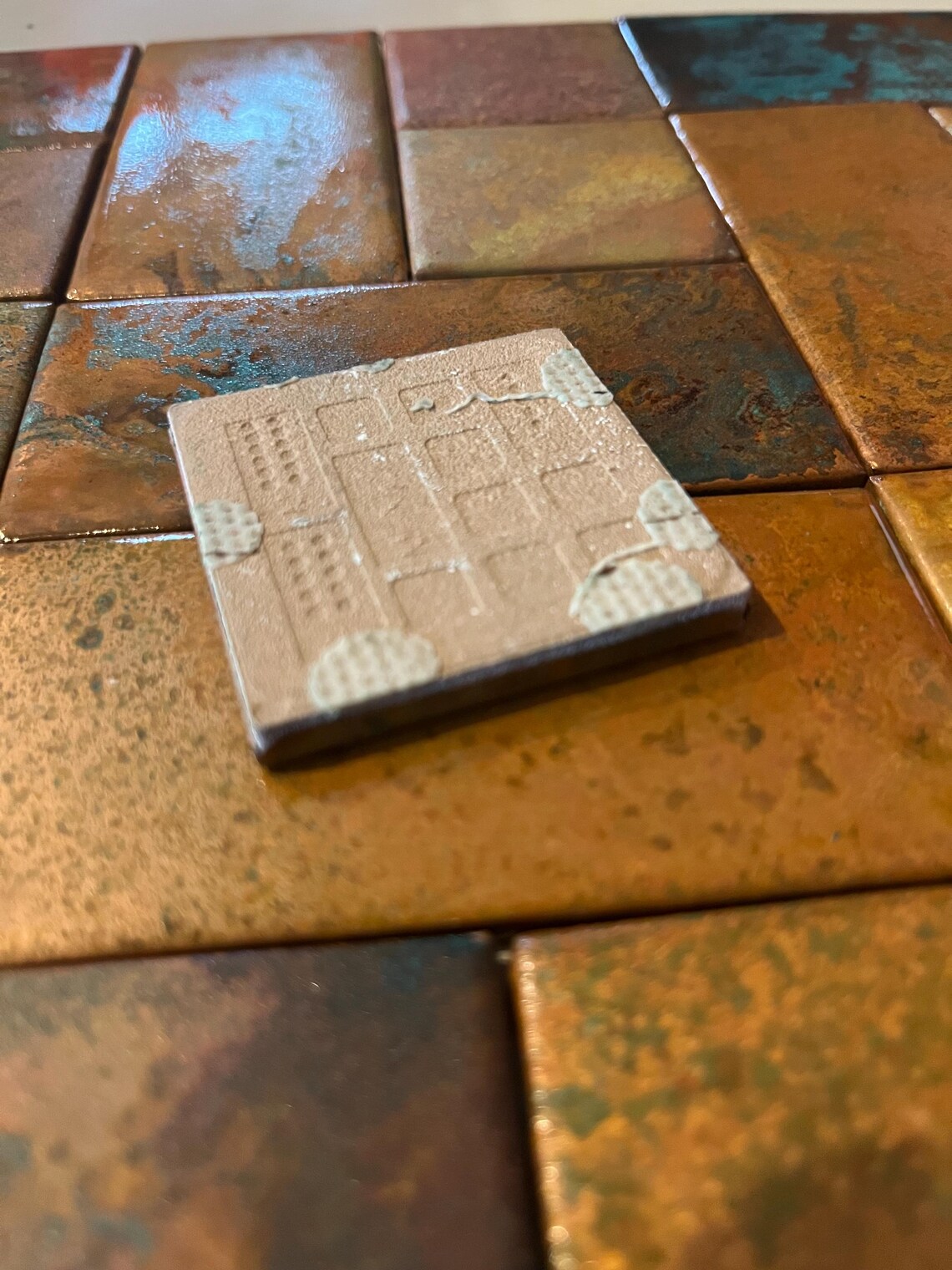 Genuine Copper Wall Tile With Patina for Kitchen Backsplash, Shower or ...