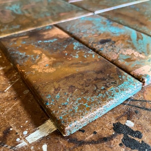 Set of Copper Tiles for Kitchen Backsplash Accent Wall One of a Kind ...