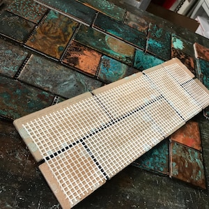 4”x12” Galactic Metallic Copper Tile Kitchen Backsplash Border With ...