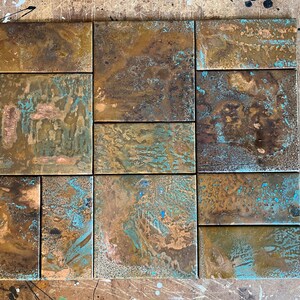 Set of Copper Tiles for Kitchen Backsplash Accent Wall One of a Kind ...