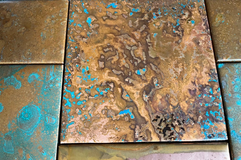 Set of Copper Tiles for Kitchen Backsplash or Accent Wall Niche With ...