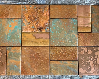 Set of Copper Tiles for Kitchen Backsplash Accent Wall One of a Kind ...