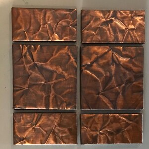 Set of Copper Tiles for Kitchen Backsplash or Shower textured Not ...
