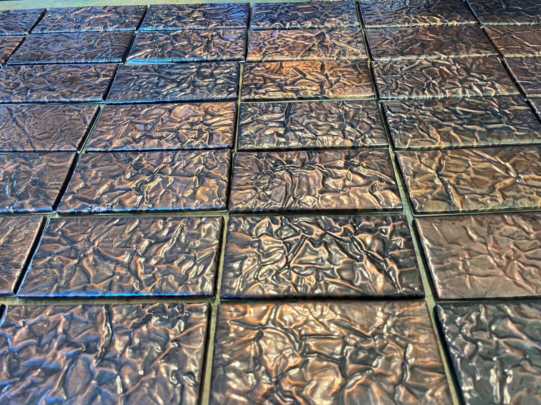3”x6” Copper Subway Tile in Crinkled Old Penny Finish for Backsplash ...