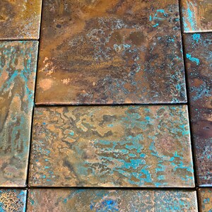 Set of Copper Tiles for Kitchen Backsplash Accent Wall One of a Kind ...