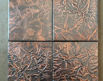 Genuine Copper Tiles in Aqua, Blue, Green & Oxidized Patina 2x2 Accents ...