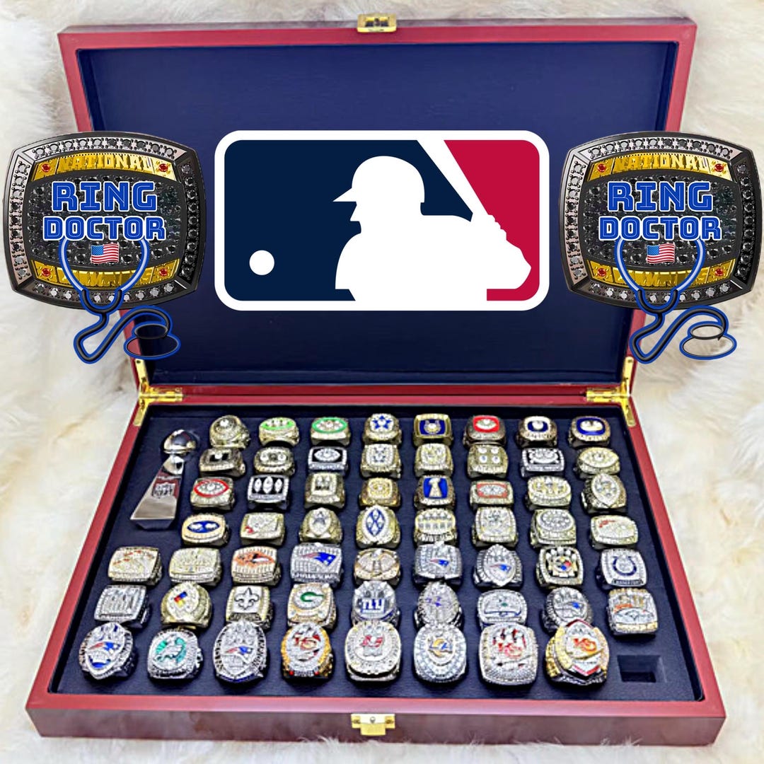 ALL Baseball TEAMS Choose Your Team Championship Ring Wood Display CASE ...