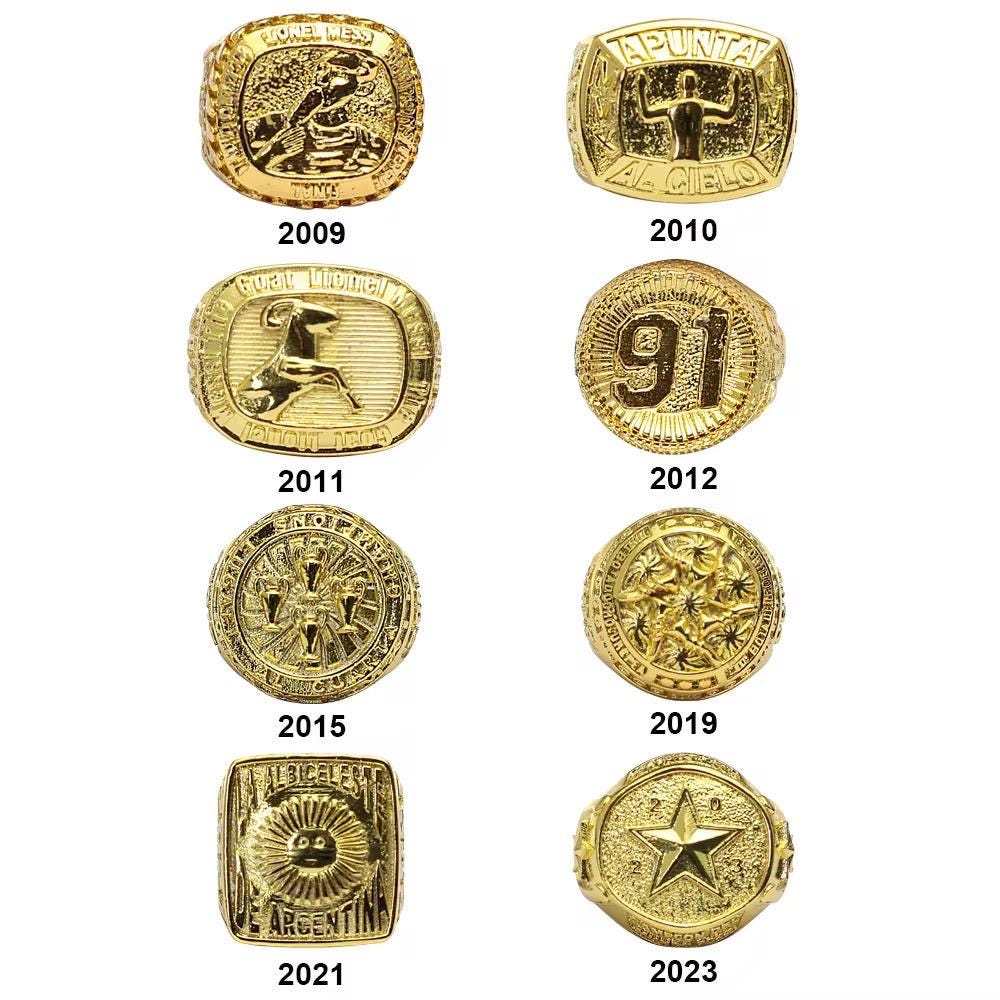 Lionel Messi 8 Championship Ring Set 2009-2023 Eight Ballon D'ors ...