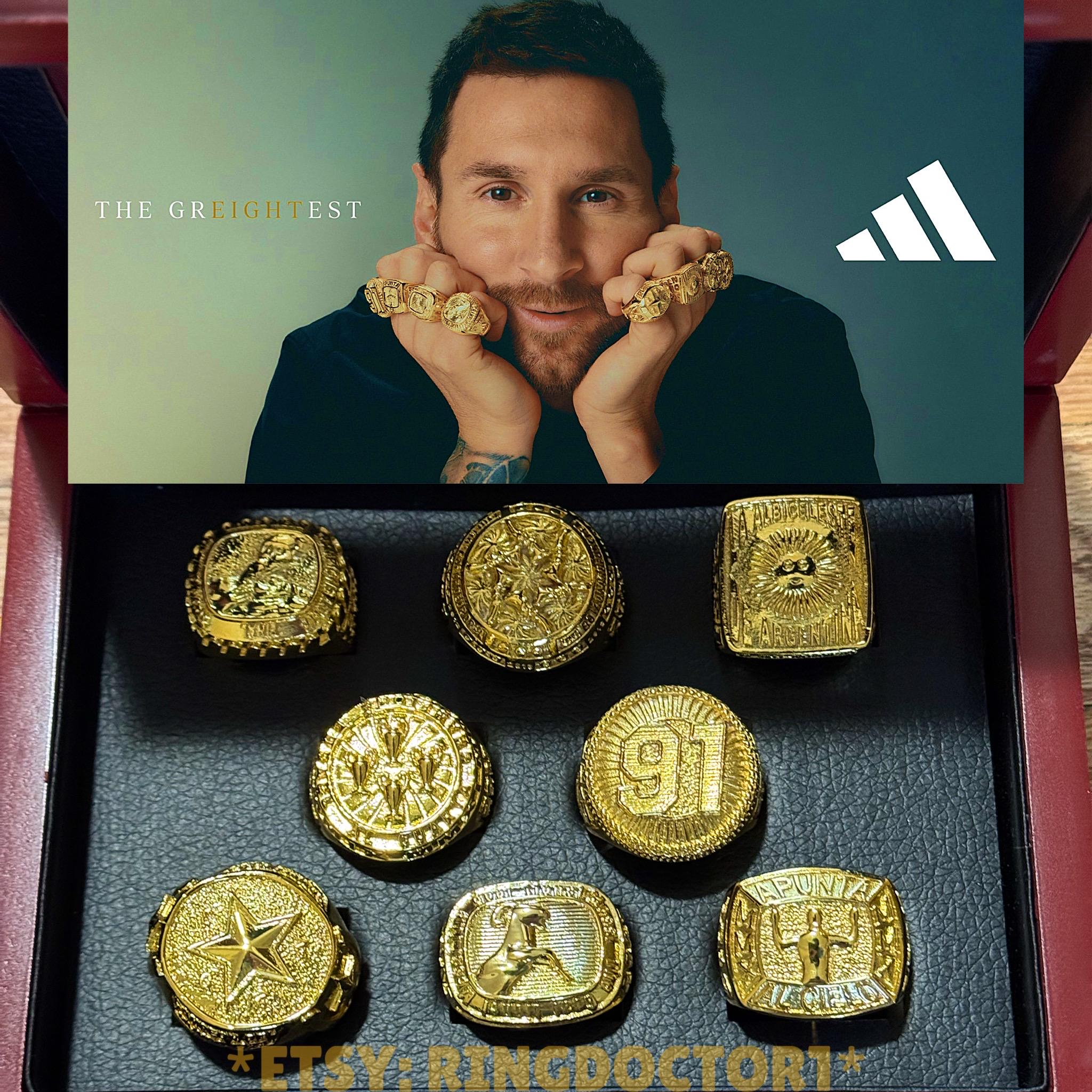 Lionel Messi 8 Championship Ring Set 2009-2023 Eight Ballon D'ors ...