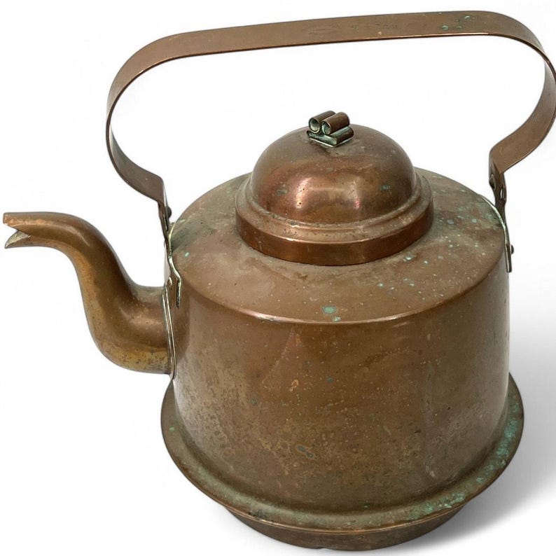 Antique Vintage Dovetail Copper Patina Teapot Kettle Smith Stove ...