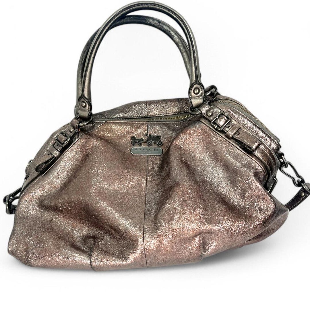Coach Madison Metallic Leather 'sophia' Satchel Handbag Purse Bag Pink ...