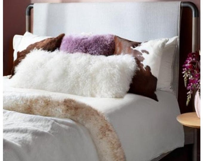 UGG Home Sheepskin Lumbar Pillow: Fuzzy Bolster, New Zealand Wool (38 X ...