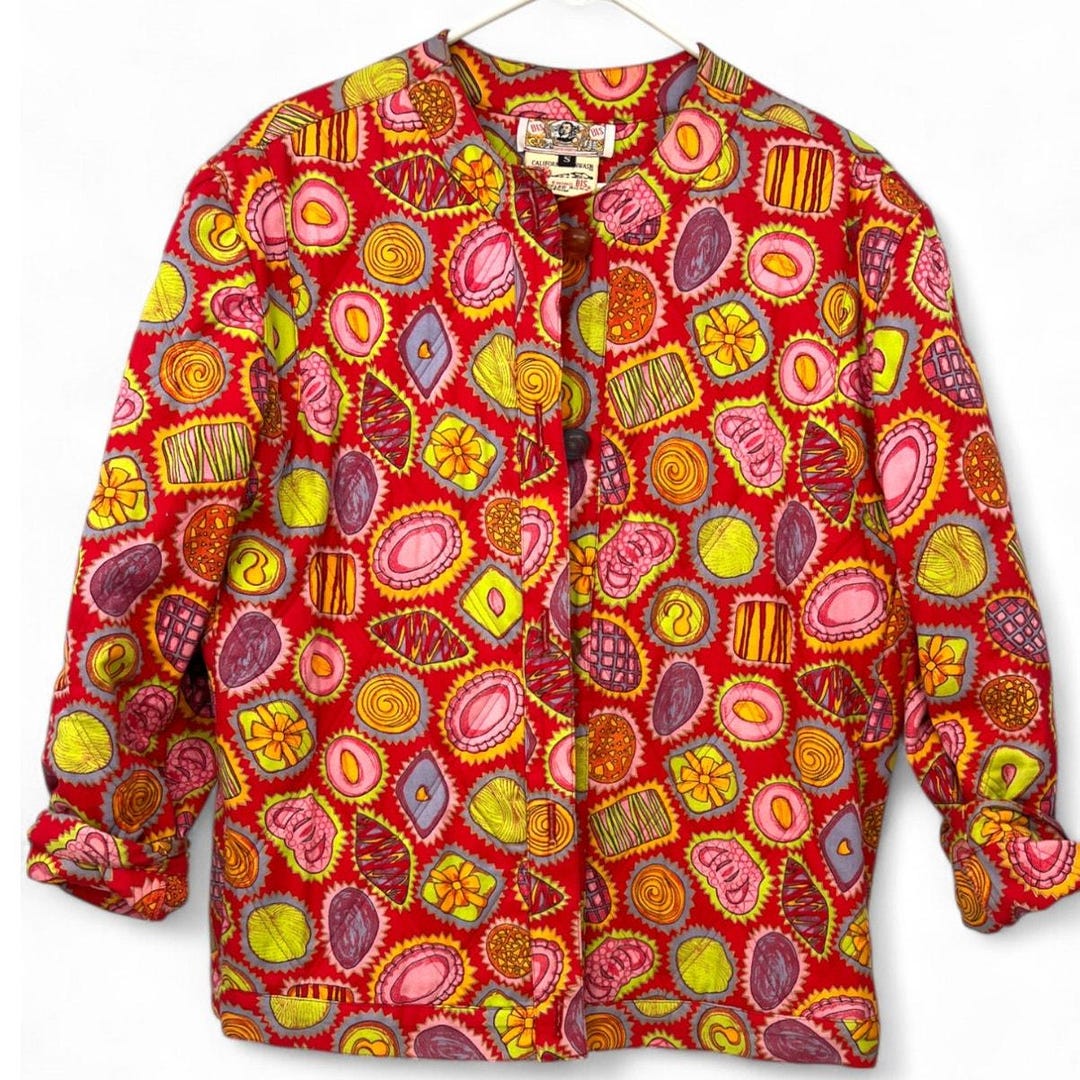 Vintage Artisan Gene Ewing BIS 90's Jewel Gems Barn Jacket Coat Blazer ...