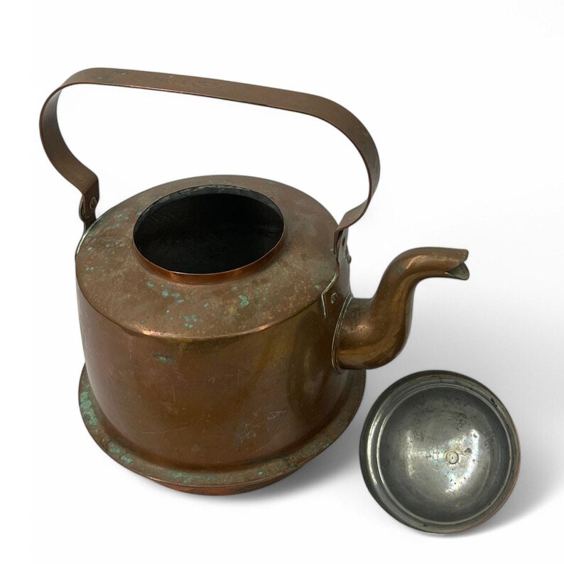 Antique Vintage Dovetail Copper Patina Teapot Kettle Smith Stove ...