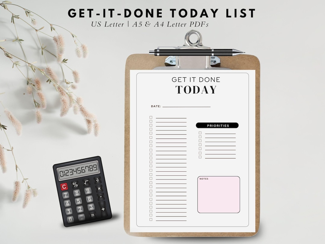 Basic to Do List Printable, Simple Tasks List Template, A4/a5/letter ...