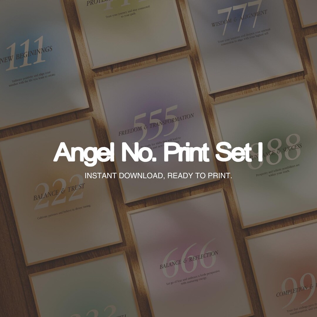 Angel Numbers Poster Set I | Dorm Room Decor, Bedroom Decor, Wall Art ...