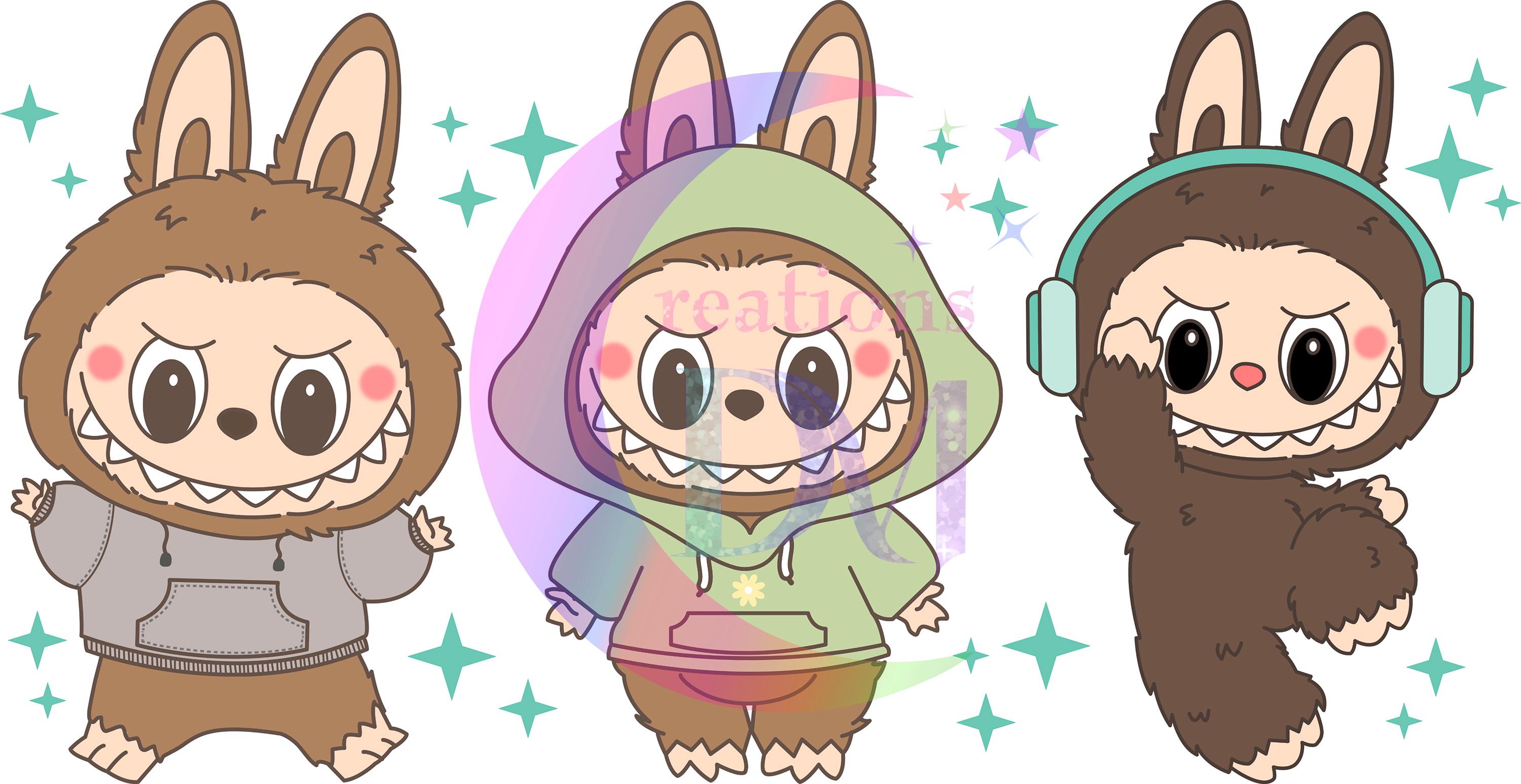 LABUBU PNG FILE- 3 Brown Labubus - Png Format - Etsy