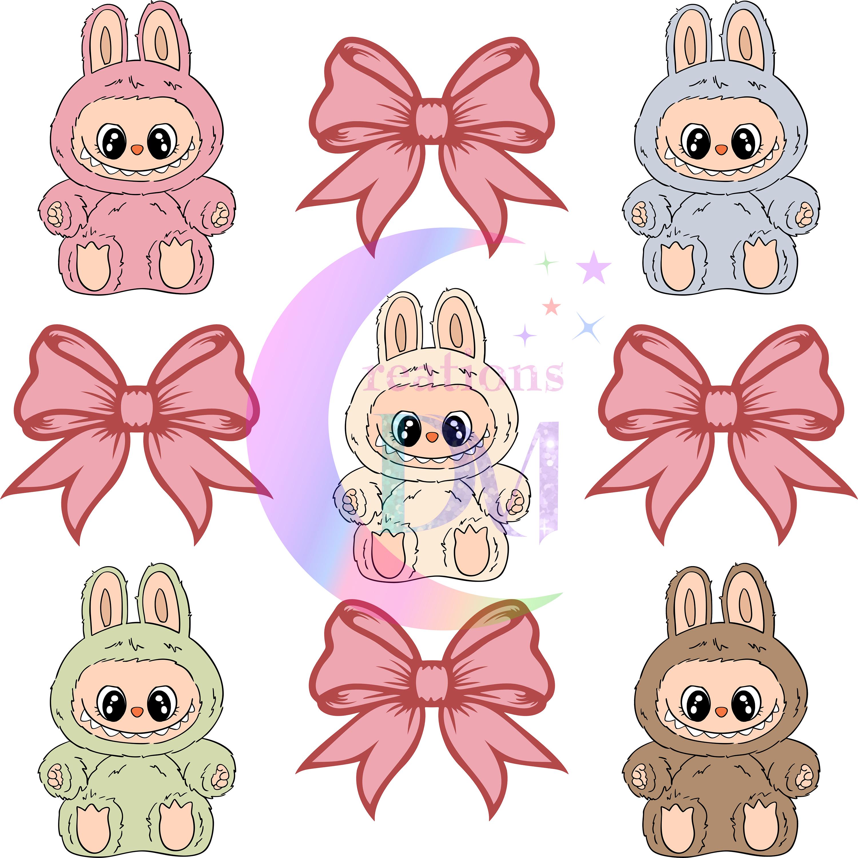Pre-made DTF - Labubu -bows and Labubus - Physical Product - Etsy