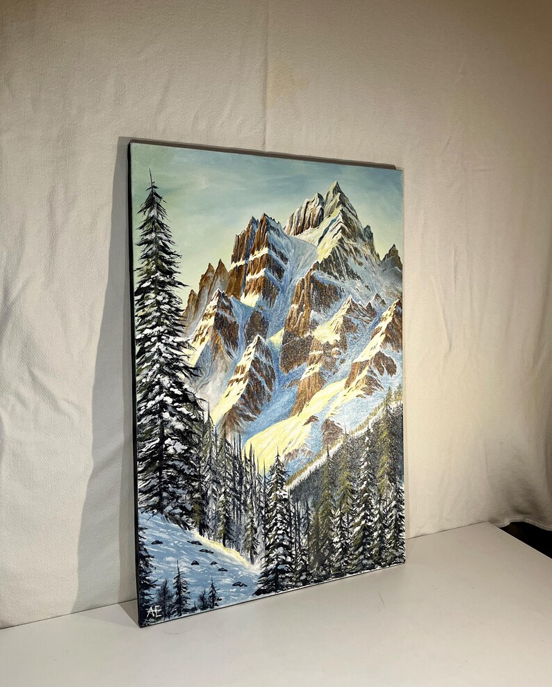 Original Acrylic Mountain Painting Mountain Paradise - Etsy