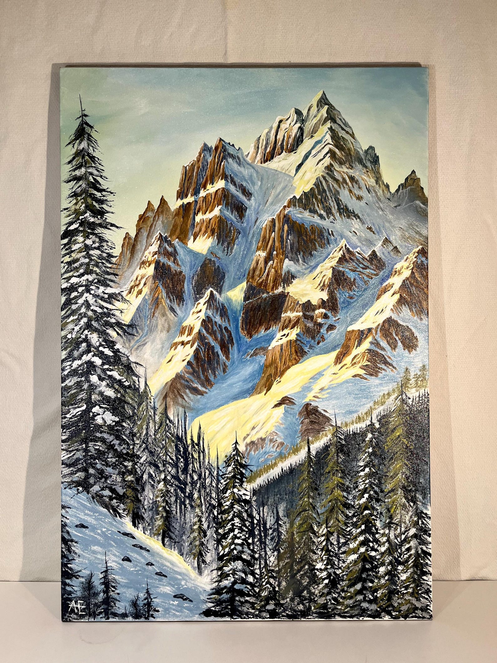 Original Acrylic Mountain Painting Mountain Paradise - Etsy