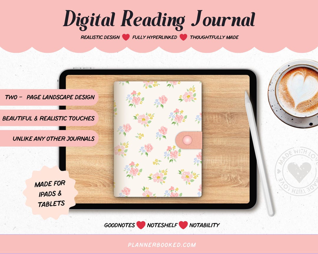 Simple Digital Reading Journal for Goodnotes Notability, Noteshelf ...
