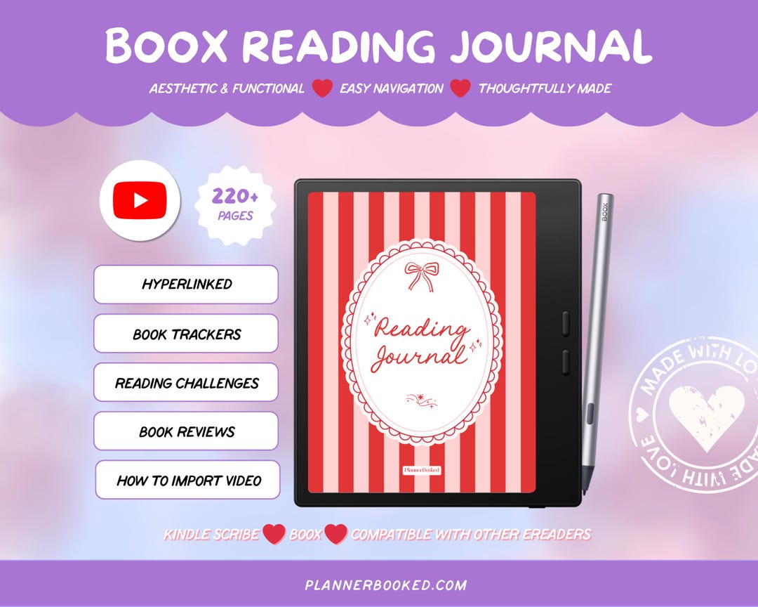 Reading Journal for Boox | Digital Reading Planner & Book Review ...