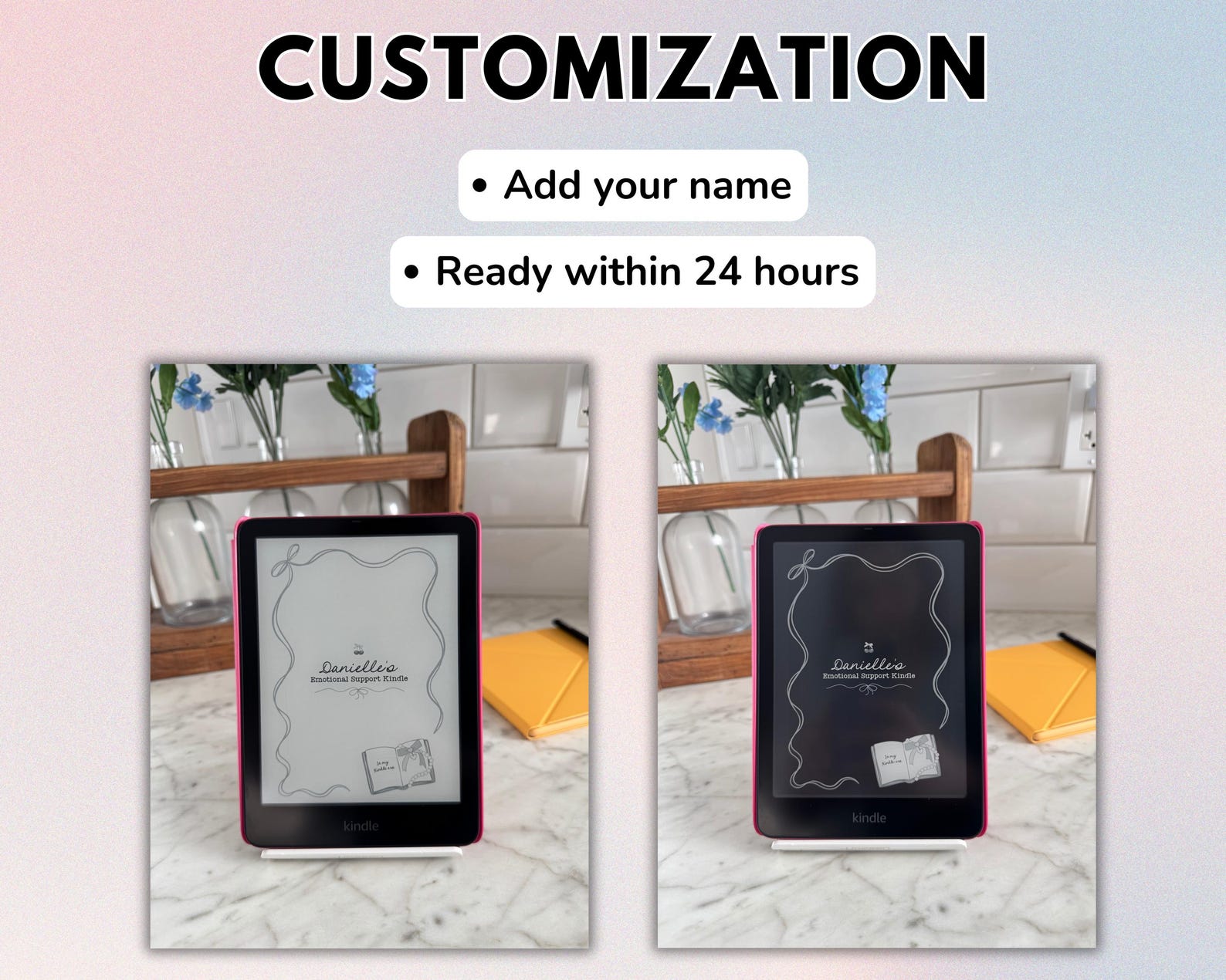 Coquette Kindle Paperwhite Lock Screen With Name, Kindle Lock Screen ...