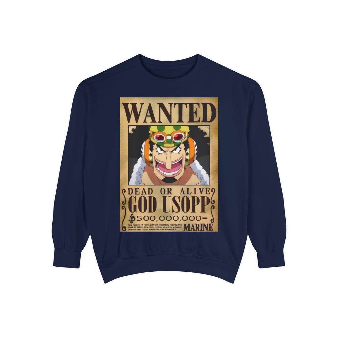 Usop Wanted Poster Sweatshirt, One Piece Fan Apparel, Anime Sweatshirt ...