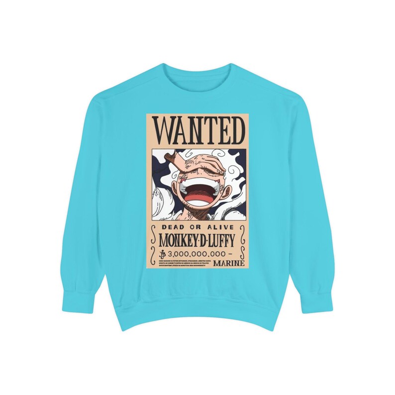 Monkey D Luffy Wanted Poster Sweatshirt, Anime Crewneck Jumper, One ...
