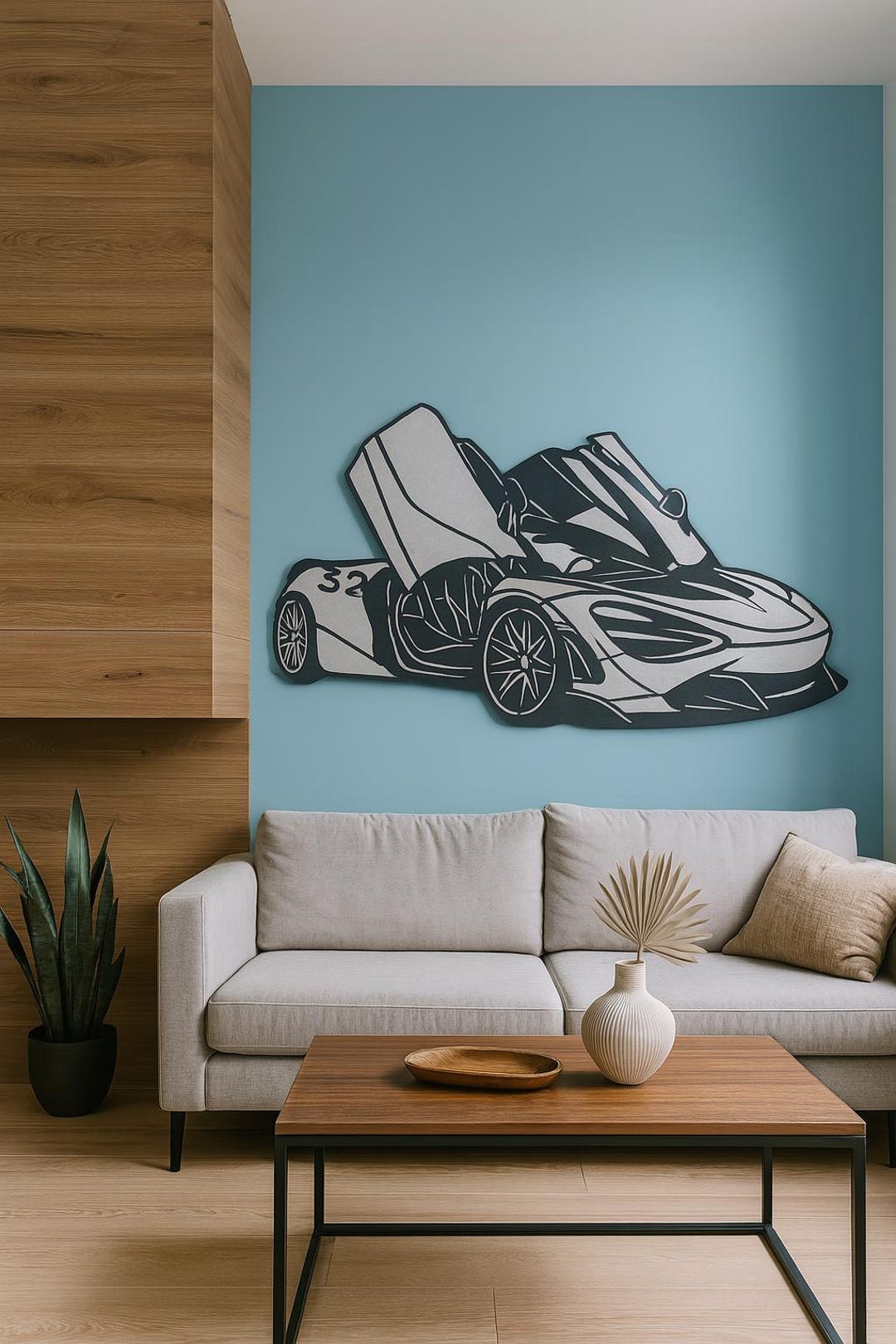 Luxury Mclaren Wall Art, Supercar Decor With LED Light, Custom Wooden ...