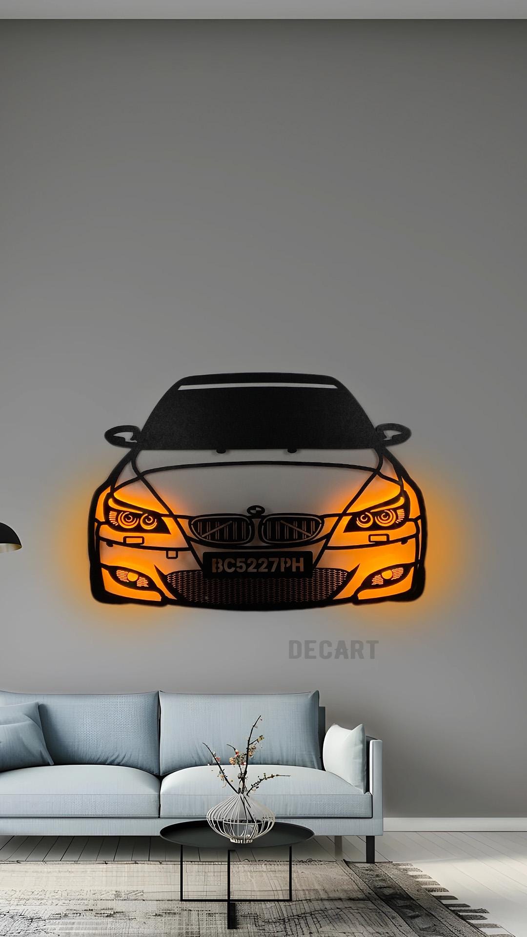 LED Wooden Car Wall Art, Dodge Challenger, Custom Auto Gift, Garage ...