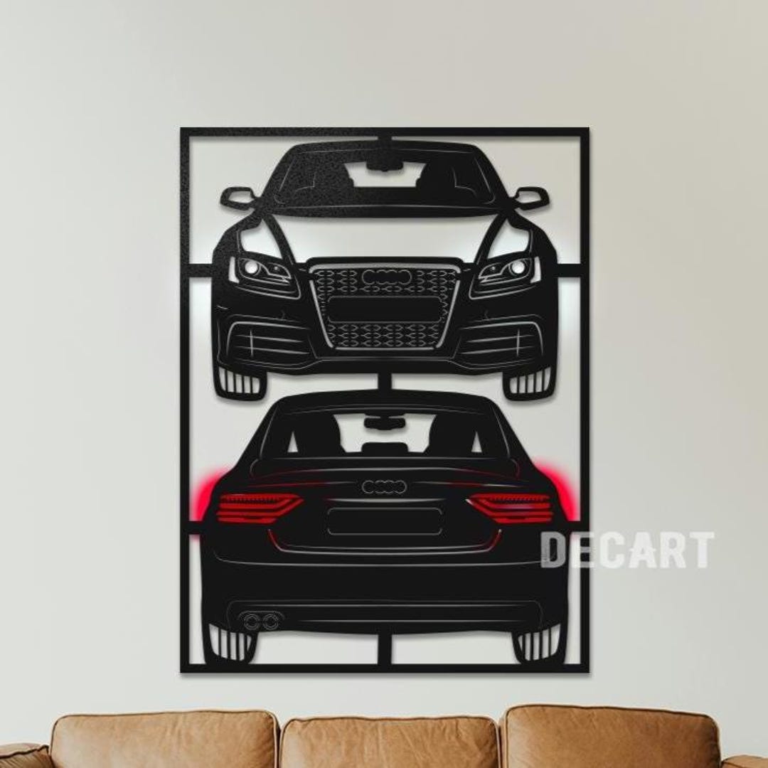 Custom LED Backlit Car Wall Art: Garage Decor for Auto Lovers - Etsy