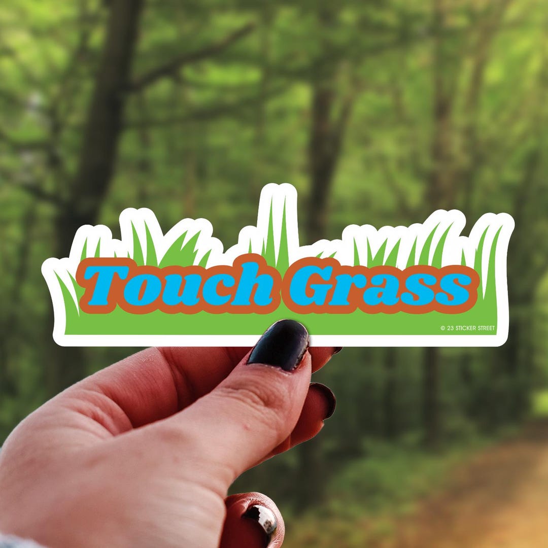 Touch Grass Sticker, Unplug Vinyl Sticker, Durable Vinyl Computer Decal ...