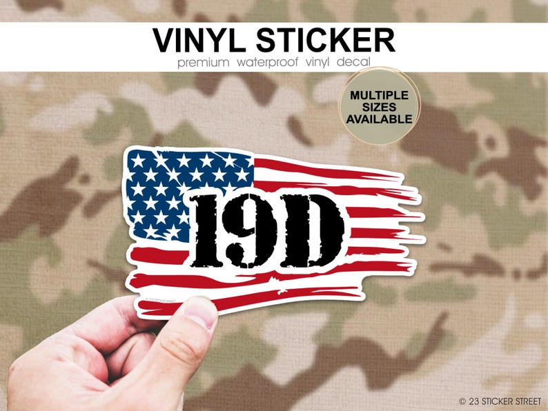 19D Cavalry Scout Sticker With Flag, Army MOS Sticker for Soldiers ...
