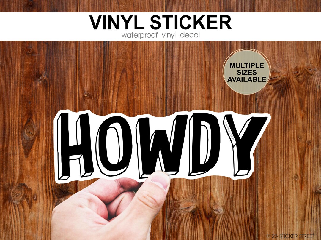 Howdy Sticker, Howdy Water Bottle Sticker, Retro Western Sticker ...