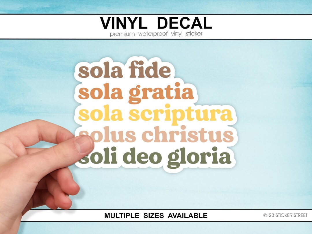 Five Solas Sticker | Reformed Theology Decal for Theologians ...