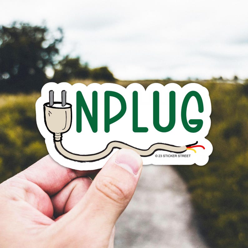 Unplug Sticker, Vinyl Sticker, Vinyl Decal, Computer Decal - Etsy