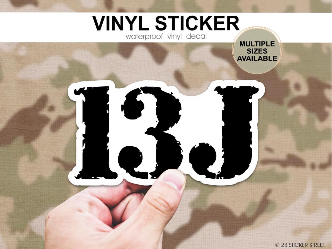 13J Army MOS Sticker, Fire Control Specialist Decal, US Army 13 Juliett ...