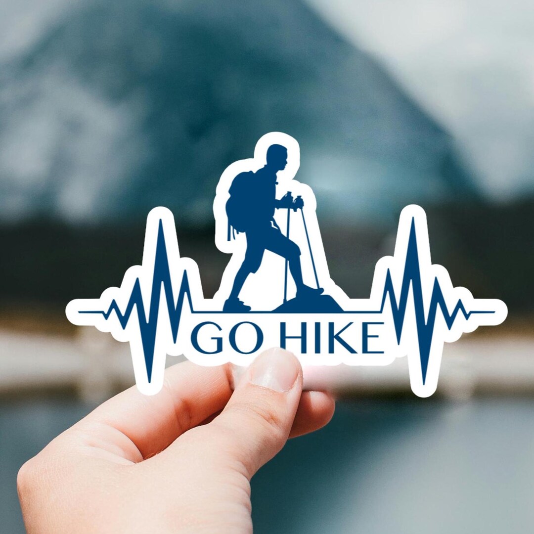 Go Hike Sticker With Heartbeat, Adventure Sticker for Outdoor ...