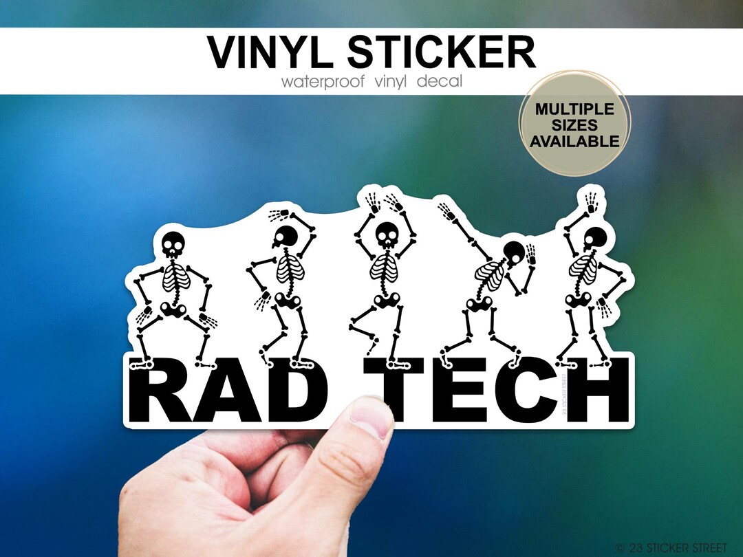 Rad Tech Sticker With Skeletons | X-ray Tech Gift for Radiologic ...